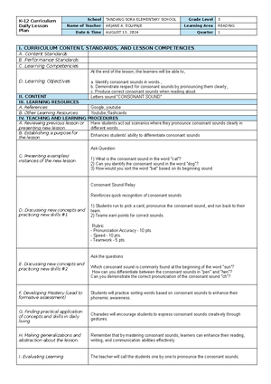 Grade-3-DLP - READING - K-12 Curriculum Daily Lesson Plan School ...