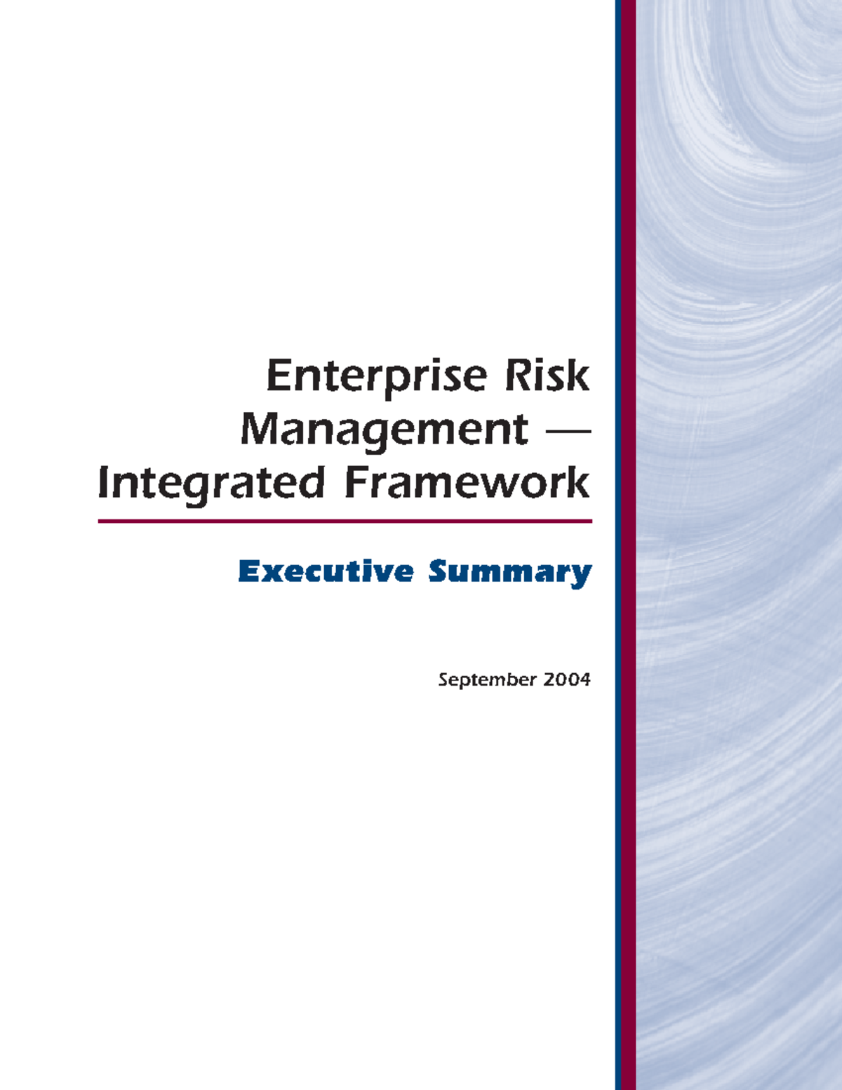 COSO ERM Executive Summary - Enterprise Risk Management — Integrated ...