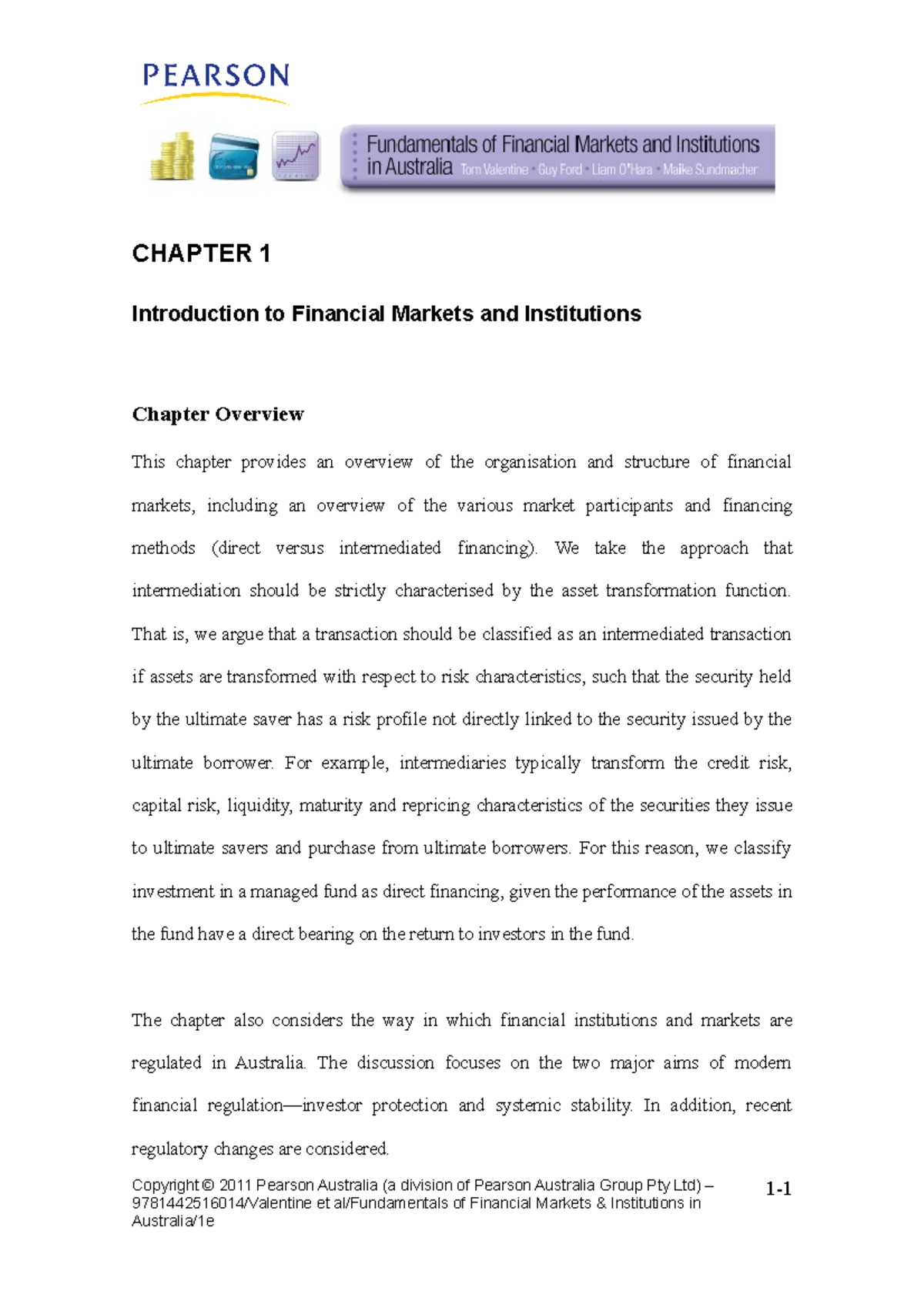 Tutorial work - chapter 1 - Introduction to Financial Markets and ...