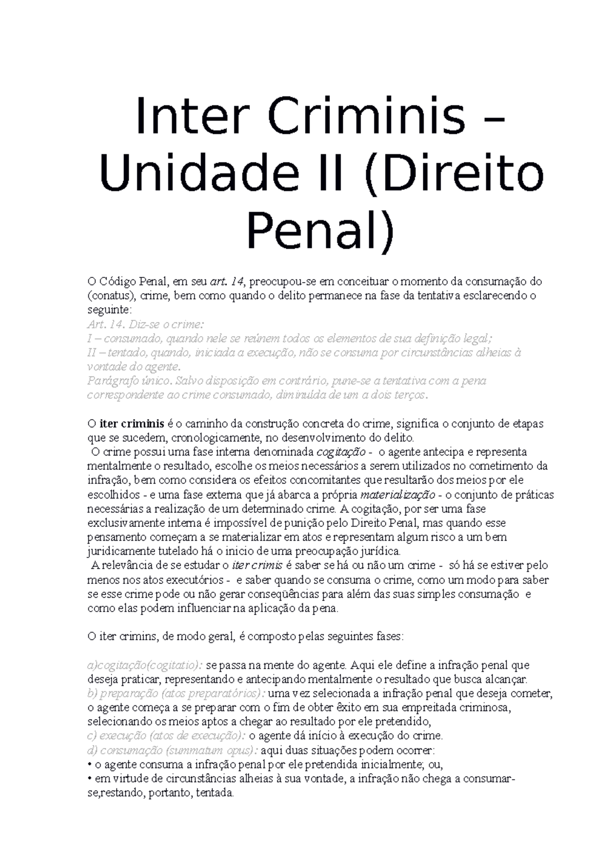 Inter Criminis - Direito Penal - Inter Criminis – Unidade II (Direito ...