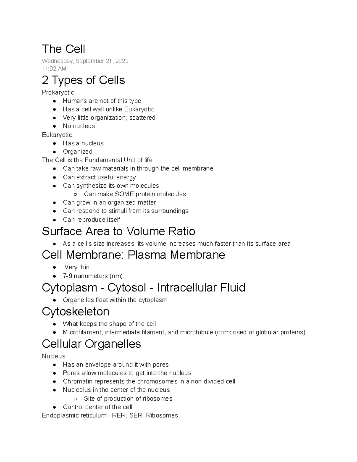 The Cell - Notes on the composition of the cell - The Cell Wednesday ...