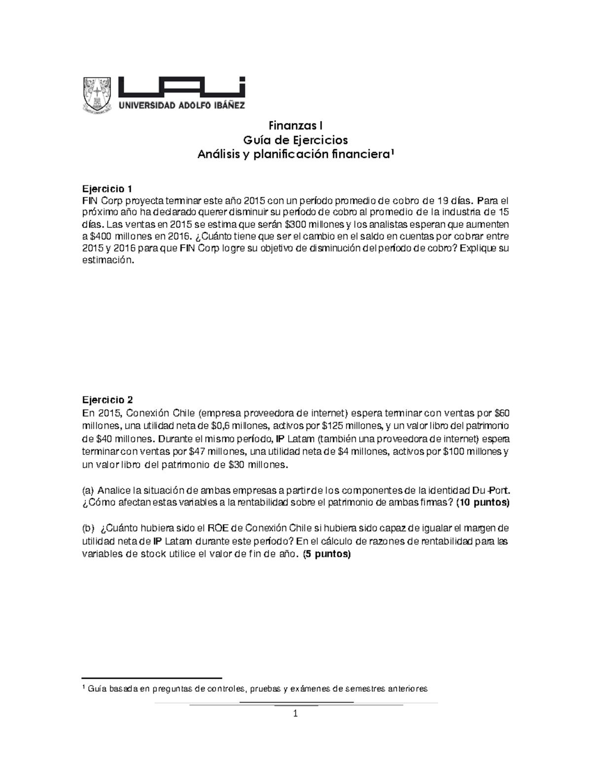 Guia ejercicios an Ã¡lisis y planificacion financiera - 1 Finanzas I ...