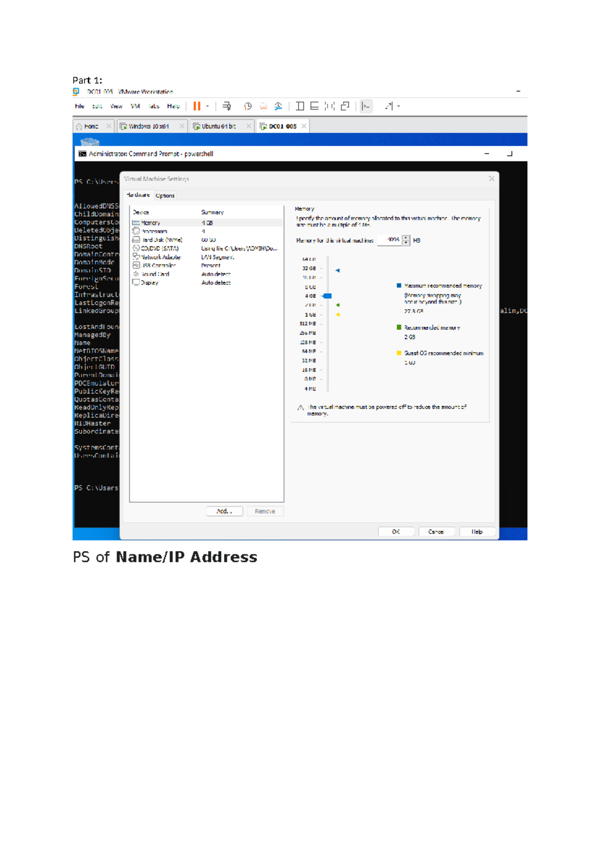 Lab #1 - Network Technologies (CNET 124) - CNET 124 - Part 1: PS of ...