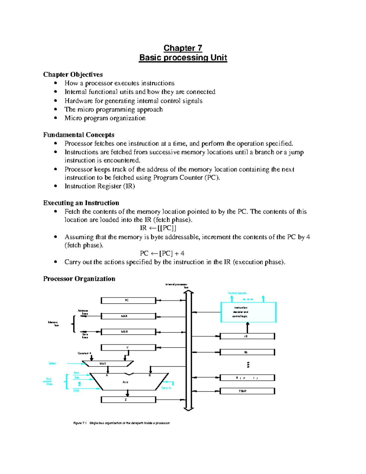 17CS34 CO Elearning Module 5 - Chapter 7 Basic processing Unit Chapter ...