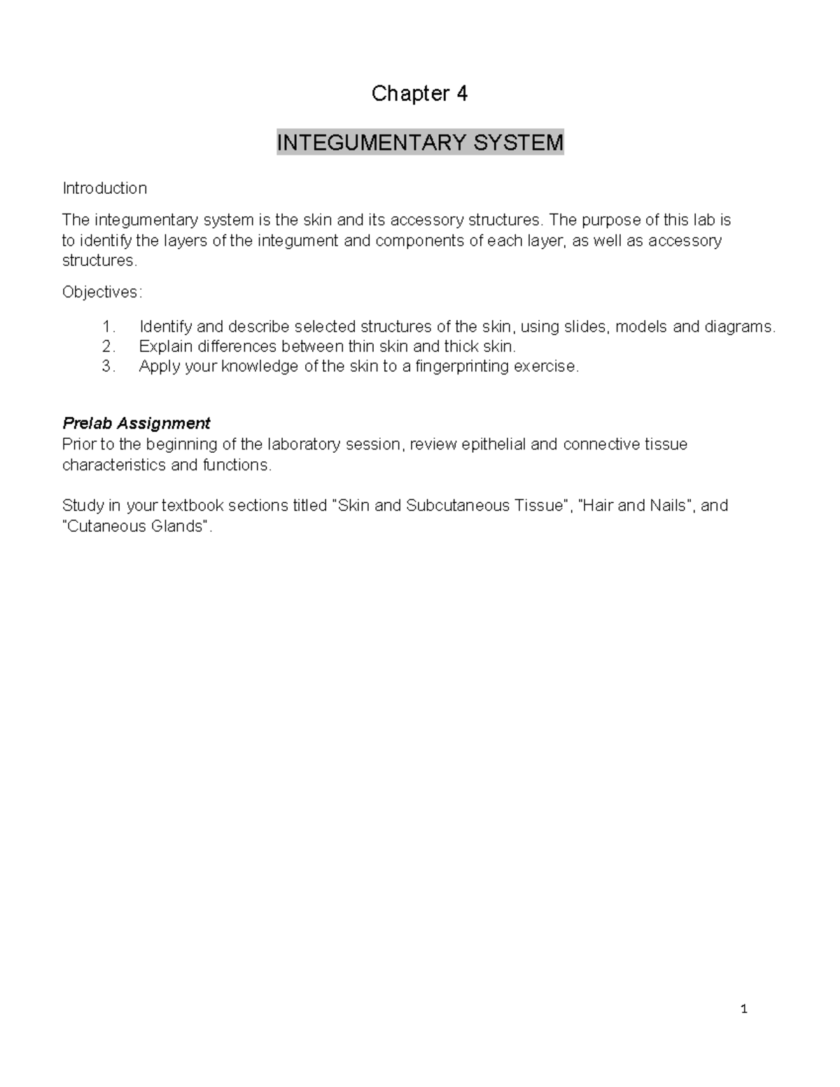 Ch 4 Integumentary System - Chapter 4 INTEGUMENTARY SYSTEM Introduction ...