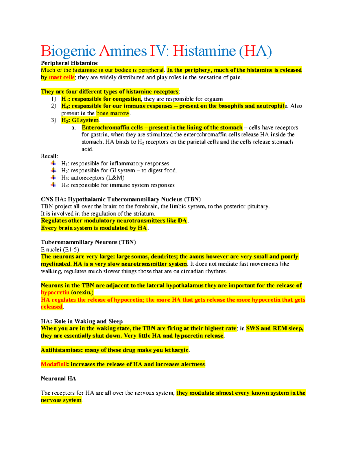 Biogenic Amines IV-Histamine (HA) - Biogenic Amines IV: Histamine (HA ...