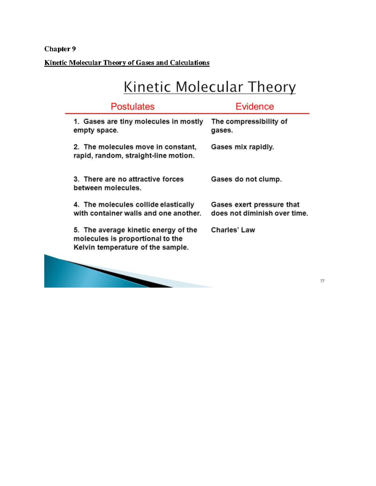 Chapter 9 Kinetic Molecular Calculations Part 2 - Chapter 9 Kinetic ...