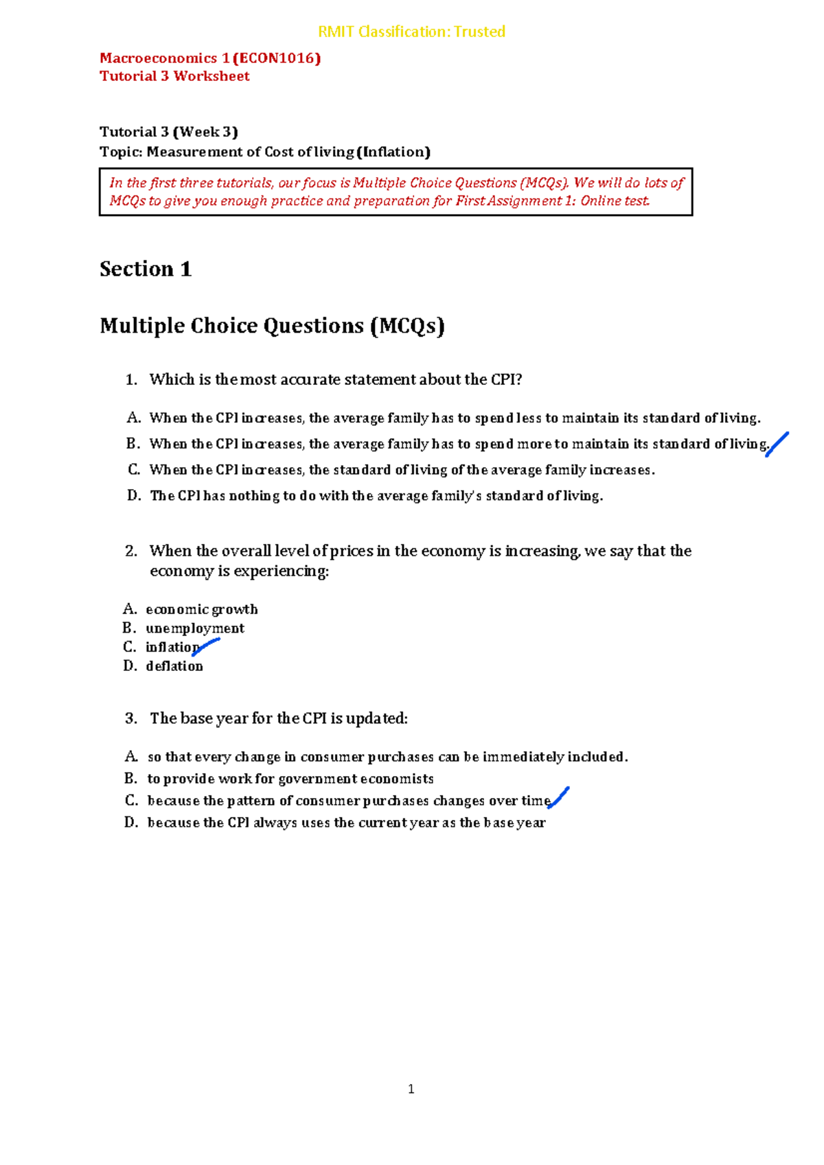 Macro 1 Econ1016 Tutorial 3 Macroeconomics 1 Econ1016 Tutorial 3 Worksheet Tutorial 3