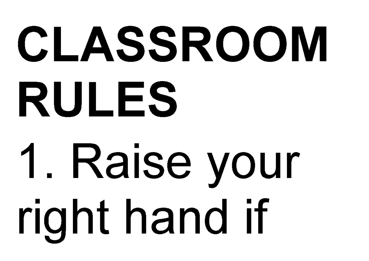 Classroom Rules and Objectives Grade 7 - BSED - English - CLASSROOM ...