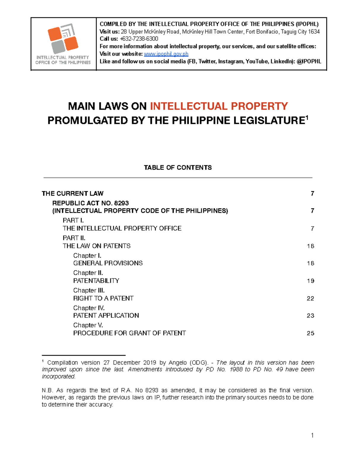 Main Philippine Laws on Intellectual Property - Visit us: 28 Upper ...