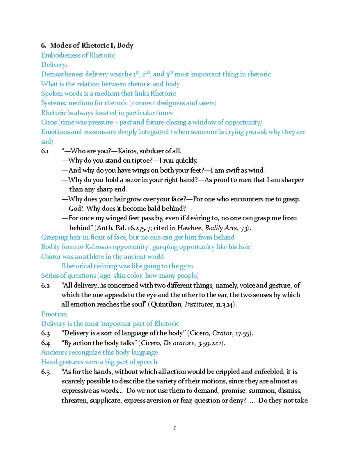 6 - Modes of Rhetoric I, Body, Sentences - 6. Modes of Rhetoric I, Body ...