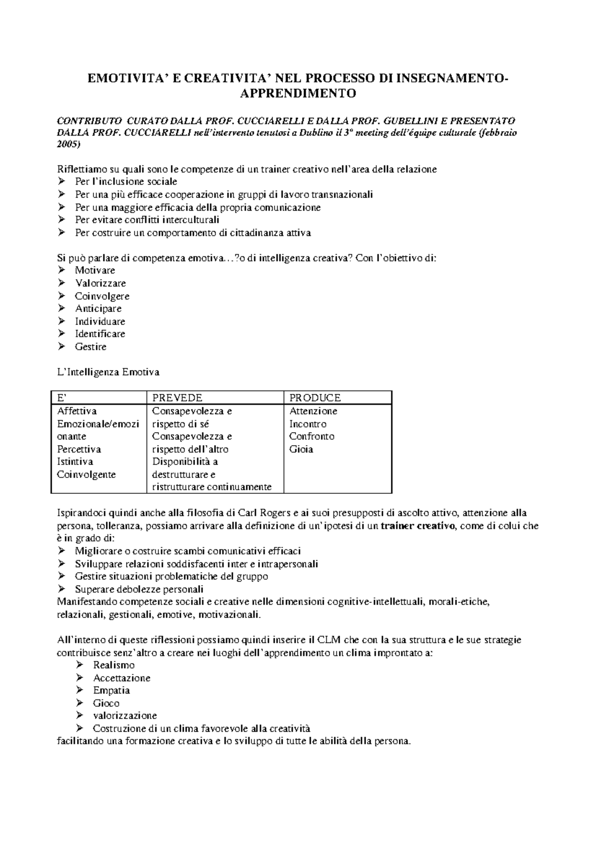 Emotivita creativita 4 - EMOTIVITA’ E CREATIVITA’ NEL PROCESSO DI ...