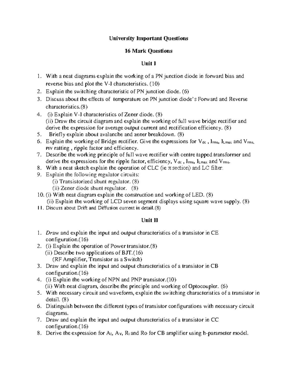 Imp Questions - Best - University Important Questions 16 Mark Questions ...