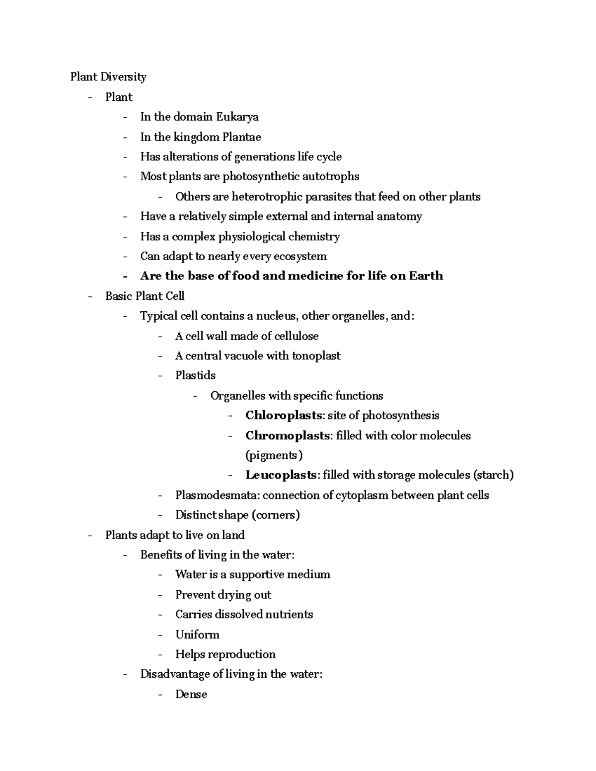 Plants Quiz Study Guide - Plant Diversity - Plant - In the domain ...