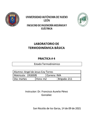 Cuestionario de la primera fase - Termodinámica básica. M. Yanet ...