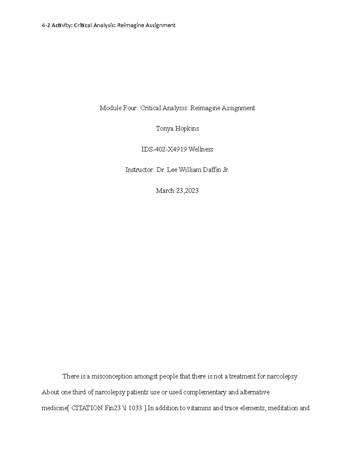 Module Four - journal notes - HCM345 - SNHU - Studocu