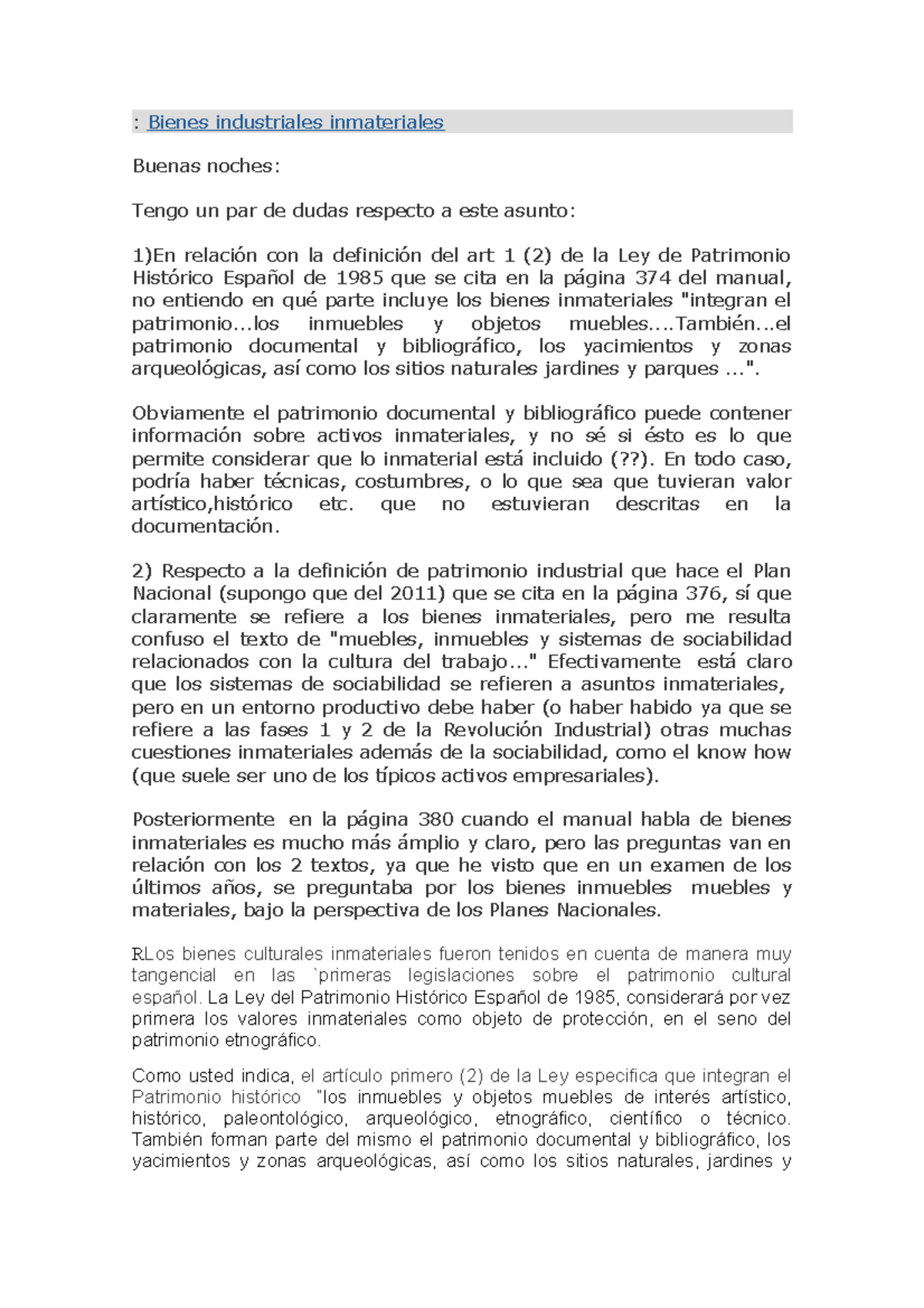 Bienes industriales inmateriales - . inmuebles y objetos muebles...én ...