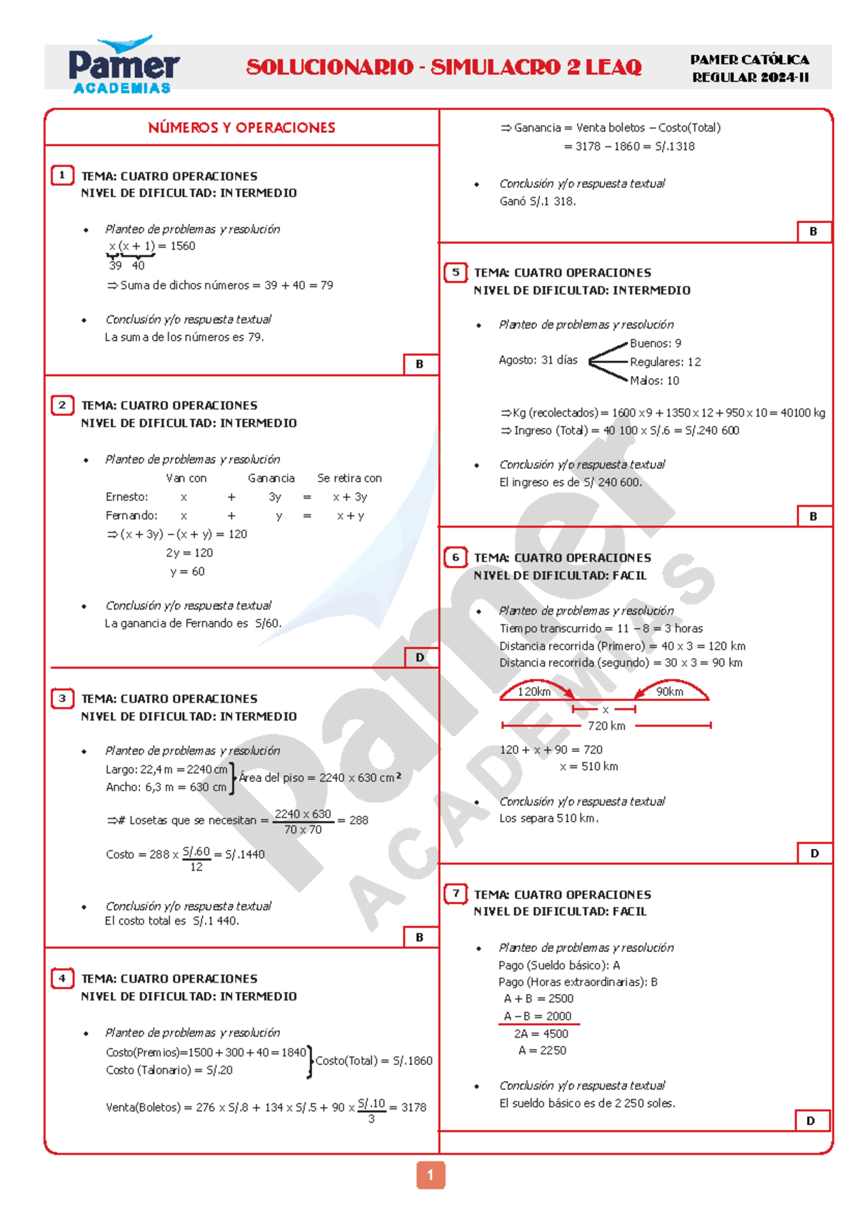 Solucionario SIM LEAQ 2 - SOLUCIONARIO - SIMULACRO 2 LEAQ REGULAR 2024 ...
