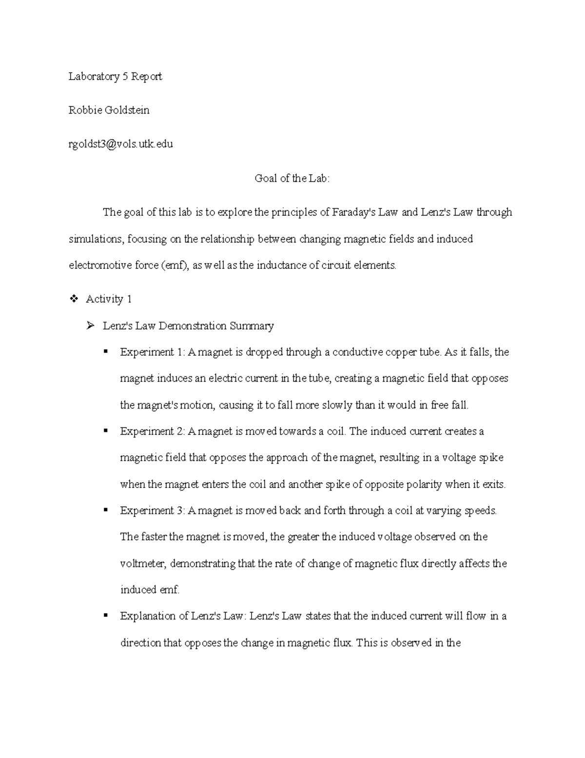 Robbie Goldstein Lab 5 - This is the fifth lab in phys 222 - Laboratory ...