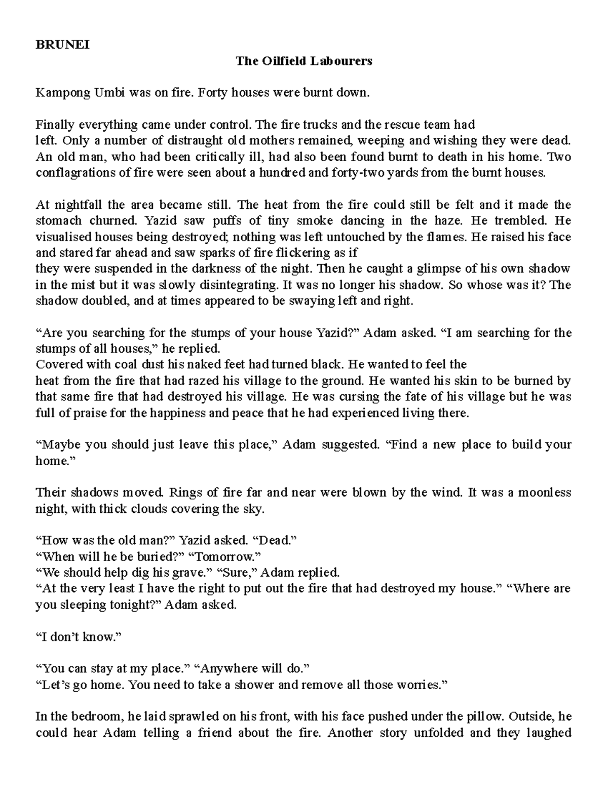 Brunei THE Oilfield Labourers - BRUNEI The Oilfield Labourers Kampong ...