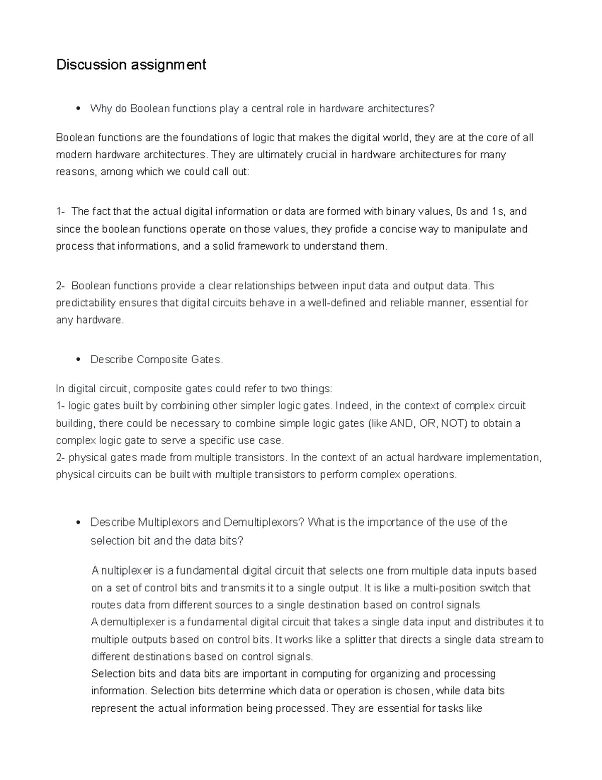 Cs 1104 01 Computer Systems Unit 1 Discussion Forum Discussion Assignment Why Do Boolean