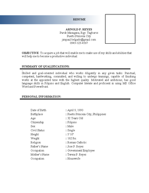 Resume-Handout - A resume is a document used by individuals to present ...