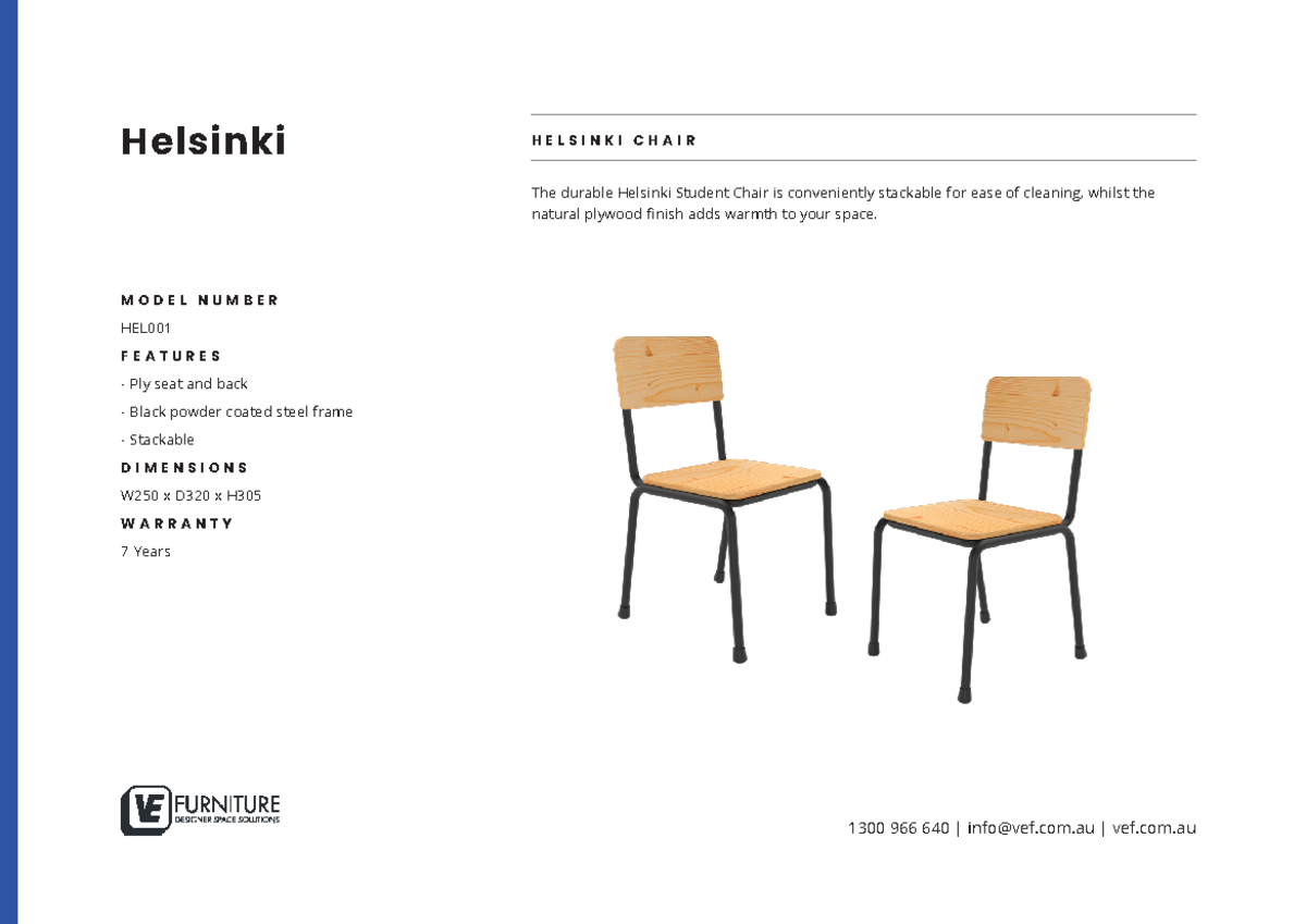 Helsinki Chair - VE Furniture - Marketing - Helsinki The durable ...