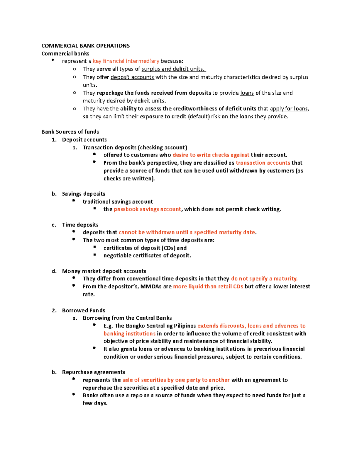 Commercial Bank Operations and Regulation - COMMERCIAL BANK OPERATIONS ...