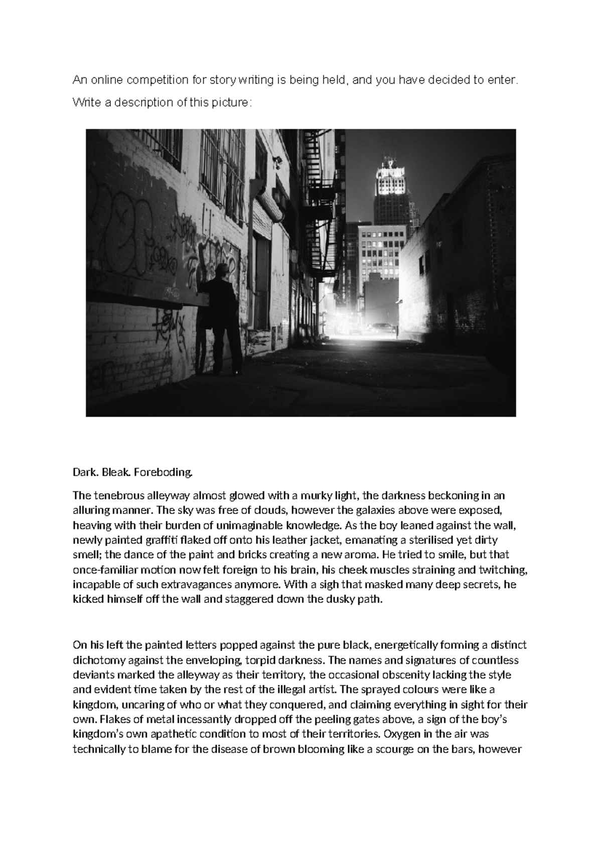 Paper 1 Q5 Dystopian Answered - An online competition for story writing ...