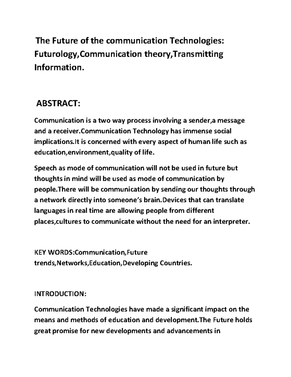 The Future of the communication Technologies copy - The Future of the ...