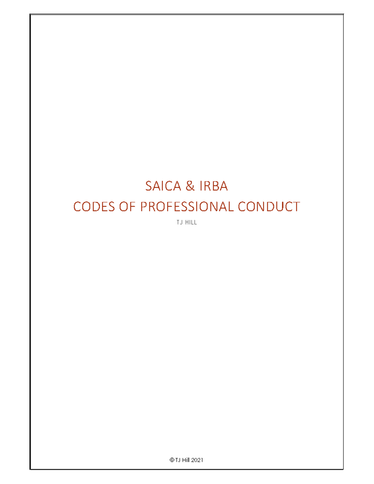 Saica IRBA s Codes of Professional Conduct - SAICA & IRBA CODES OF ...
