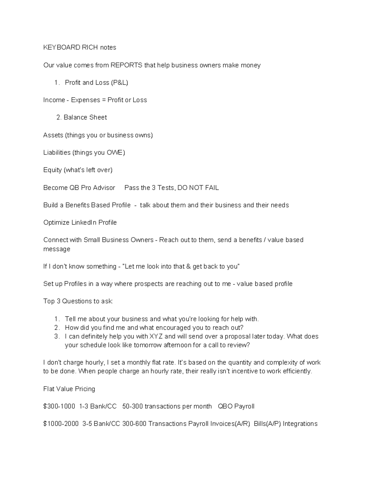 Bookkeeping Study Notes - KEYBOARD RICH notes Our value comes from ...