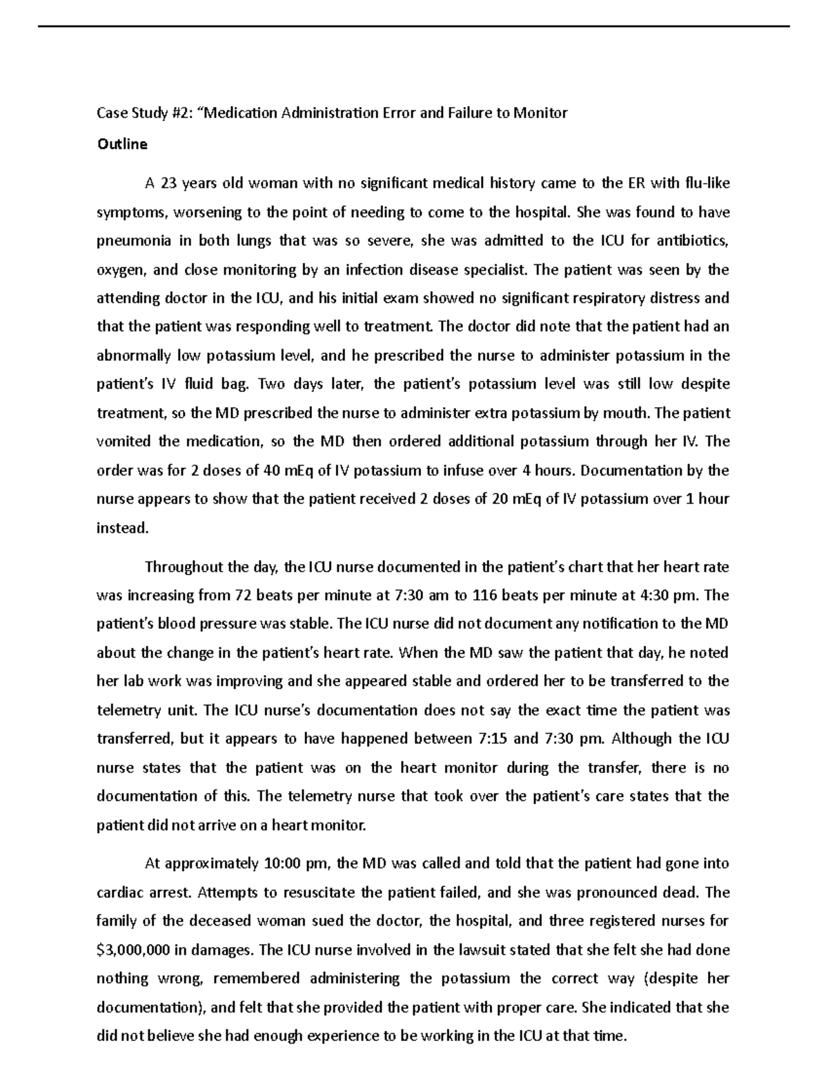 Case Study 2 - Lecture Notes - Case Study #2: “Medication ...