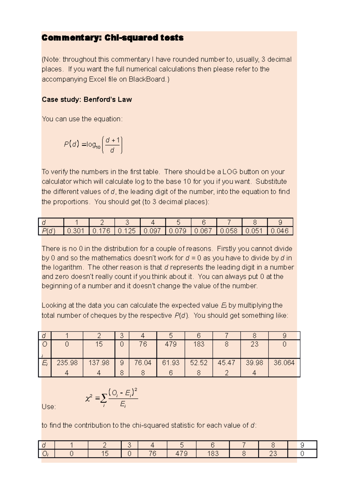 Commentary Chi-squared tests - Commentary: Chi-squared tests (Note ...