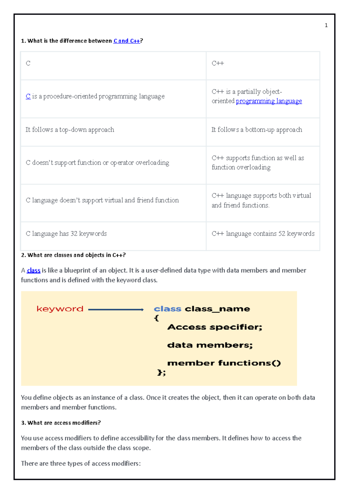 C++ - IT IS HELPFUL FOR ALL STUDENTS - What is the difference between C ...