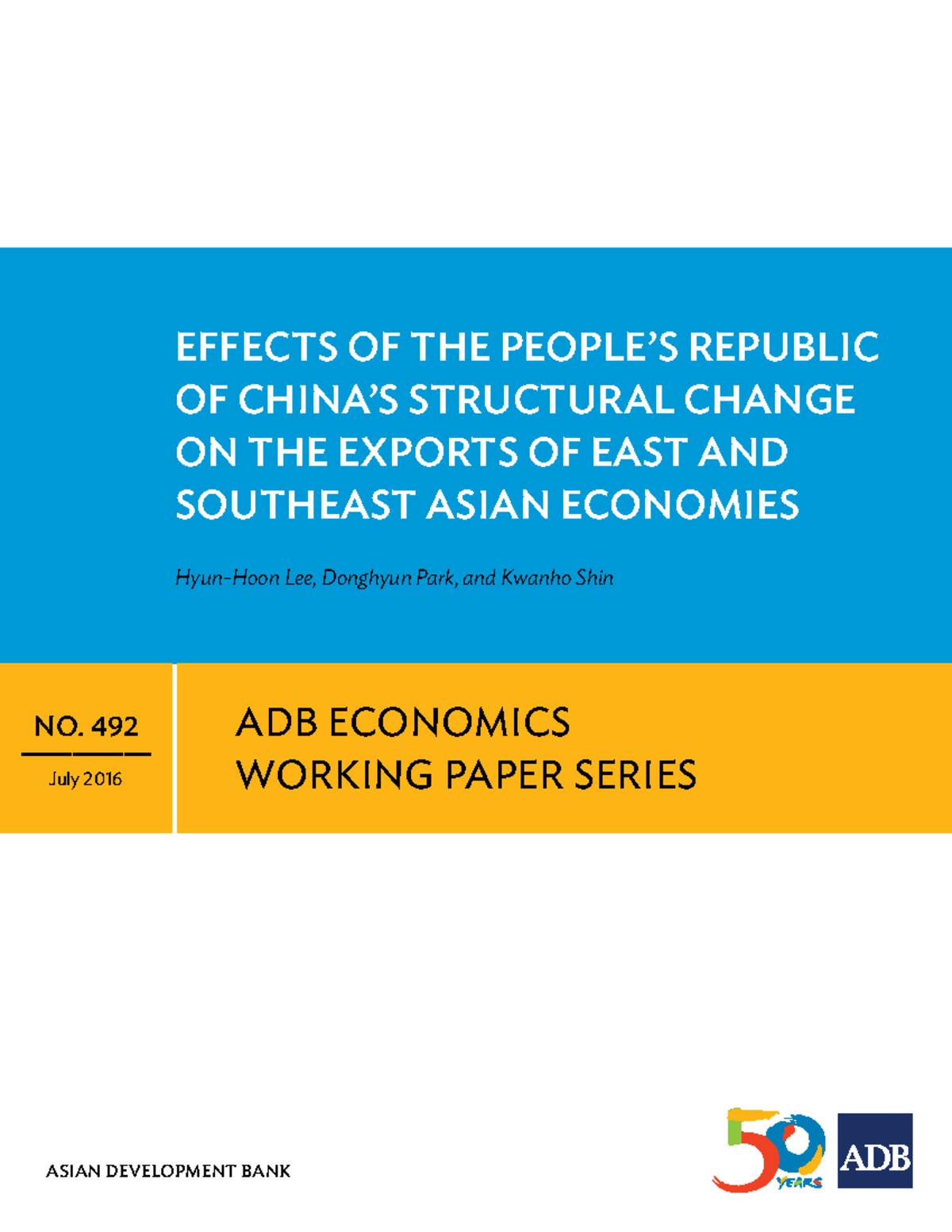 China's rearch about export - ASIAN DEVELOPMENT BANK adb economics ...