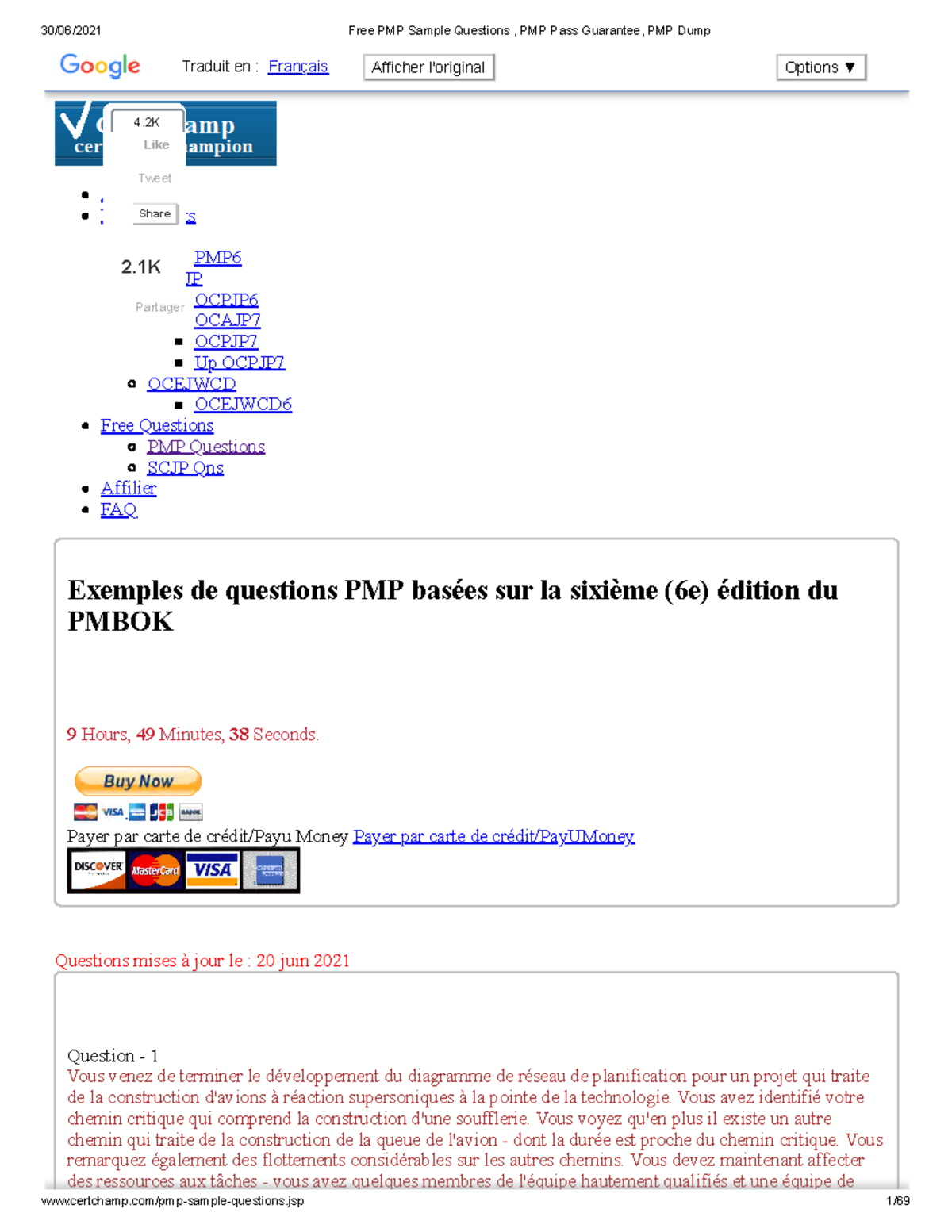 Free PMP Sample Questions , PMP Pass Guarantee, PMP Dump - À propos Des ...
