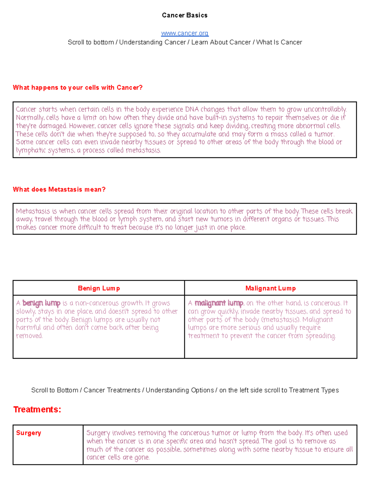 Morgan Reilly - Cancer Basics - Cancer Basics cancer Scroll to bottom ...