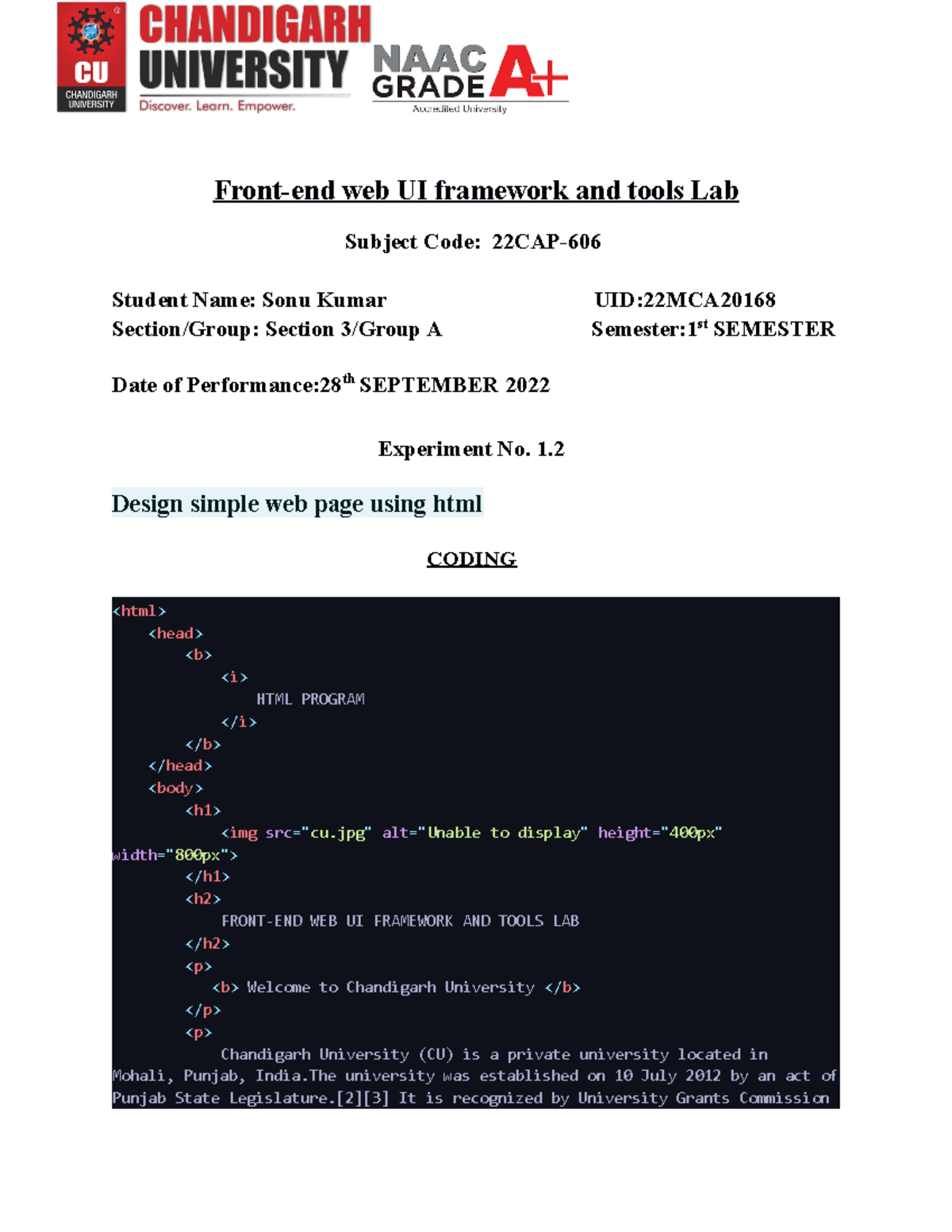 22MCA2016 8 Sonu Kumar - LINUX - Front-end web UI framework and tools ...