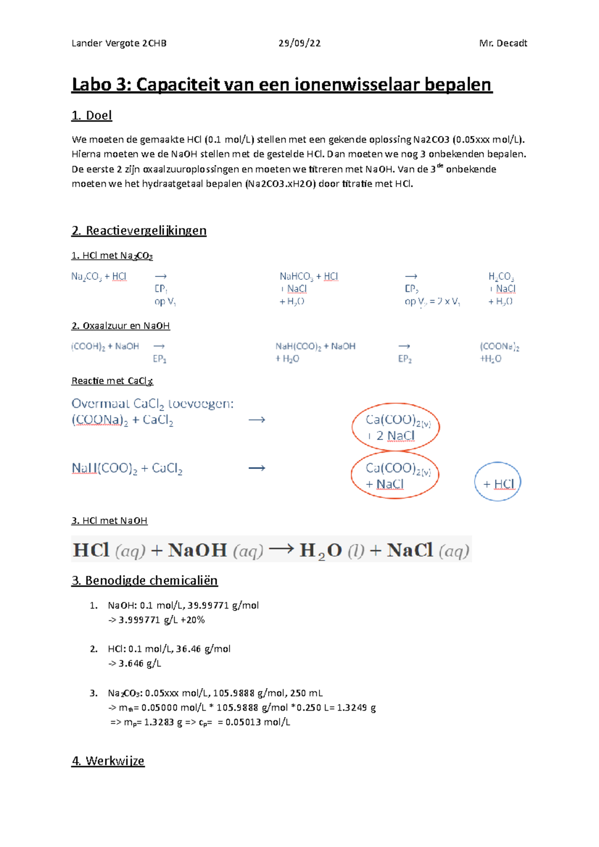 Labo analytische chemie 3 - Labo 3: Capaciteit van een ionenwisselaar ...
