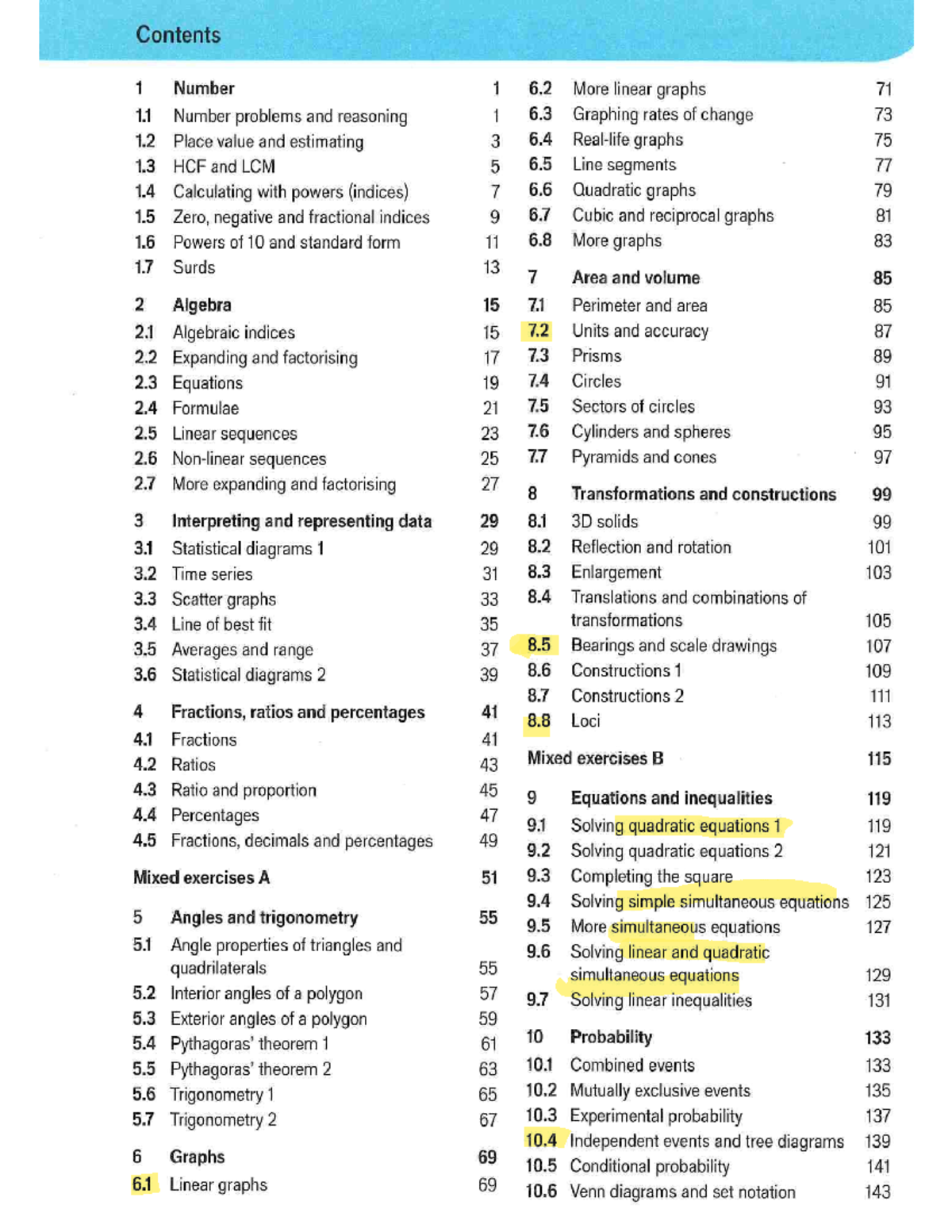 GCSE Maths list - Studocu
