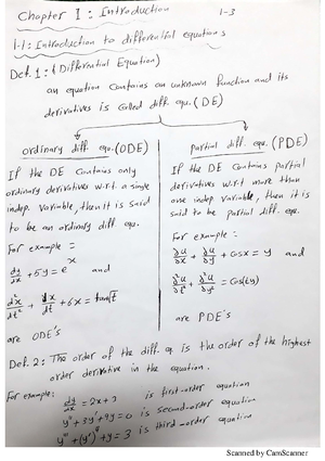 Chapter 1 - differential equation - Studocu