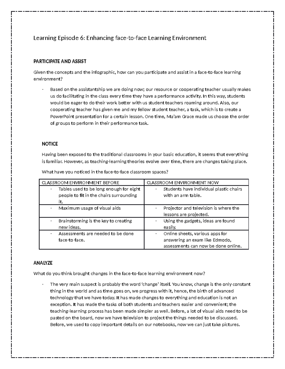 Learning Episode 6 Enhancing F2F Learning Environment - Learning ...
