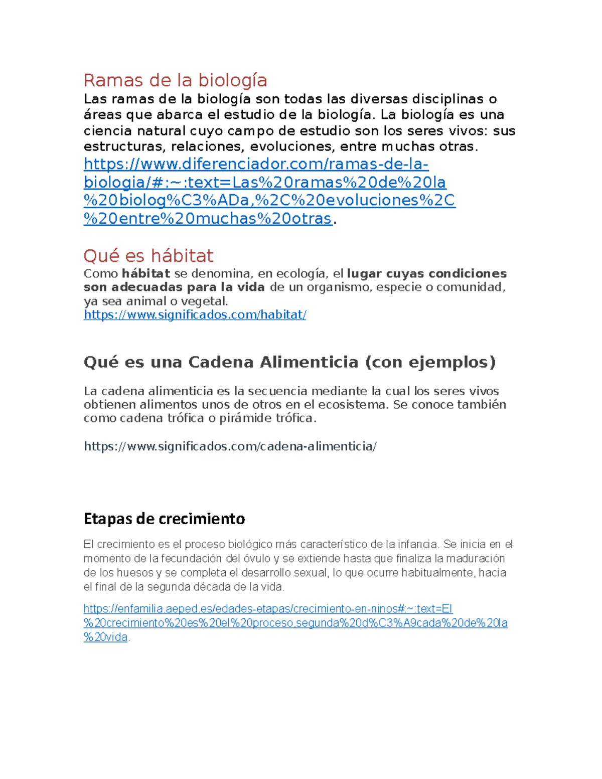 Ramas de la biologías - AAAAA - Ramas de la biología Las ramas de la ...