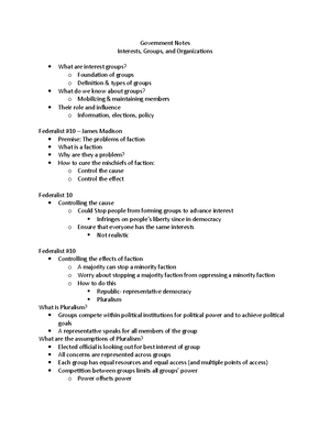 The Legislative Branch Government Notes - Congress: The Legislative ...