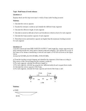 W10 Post-lecture questions beam-column - Topic: Steel beam-columns ...