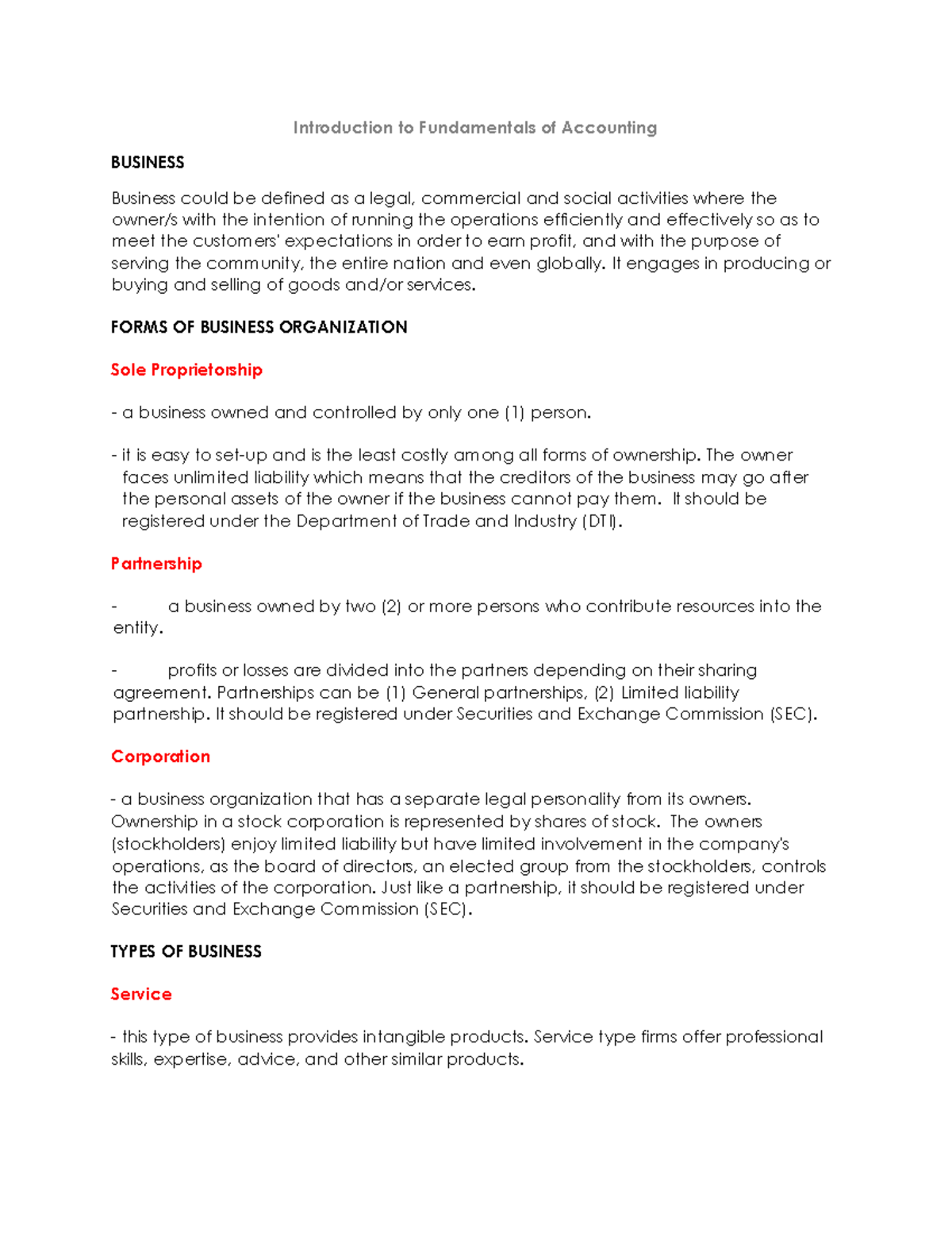 Introduction to Fundamentals of Accounting - Accounting Fundamentals ...