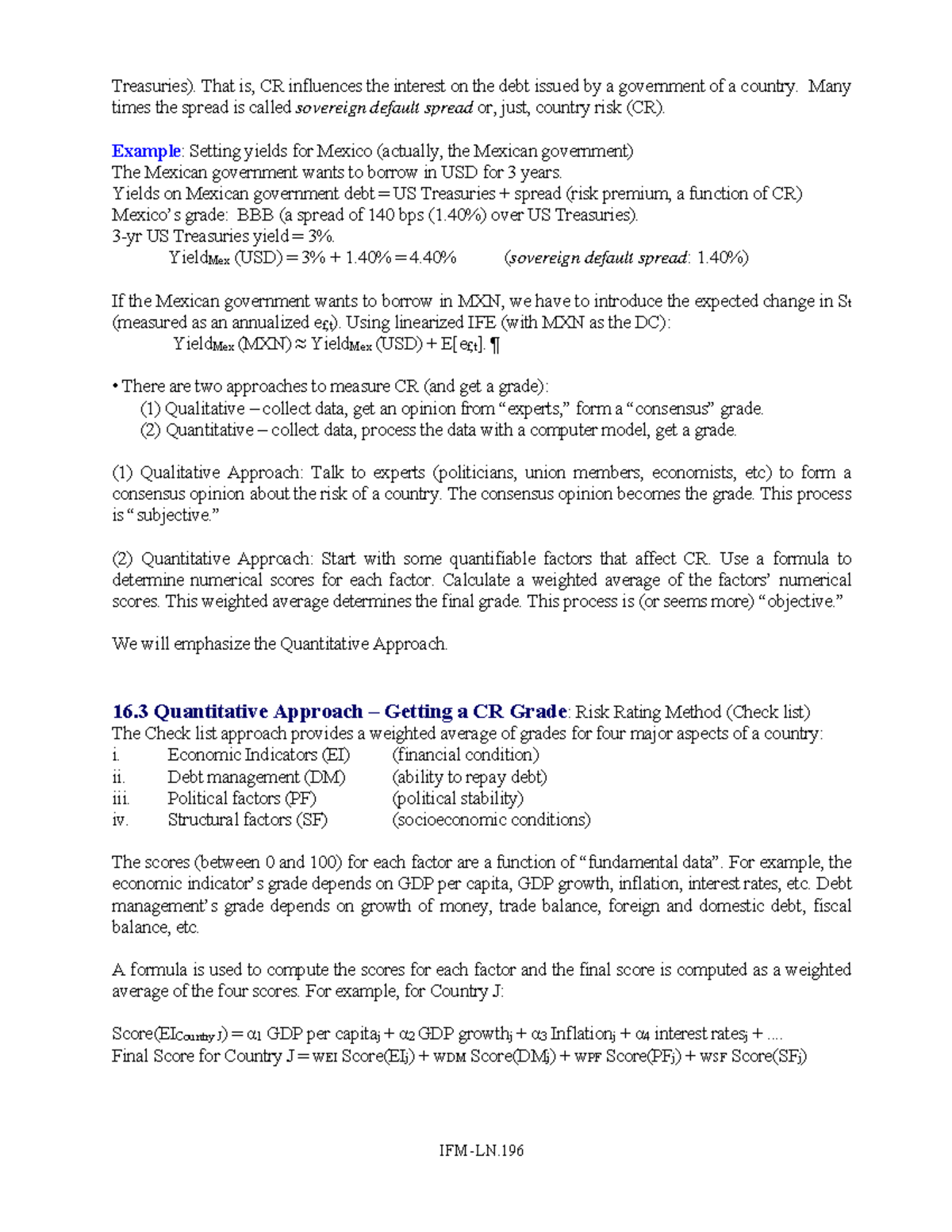 Quantitative Approach – Getting a CR Grade - Treasuries). That is, CR ...