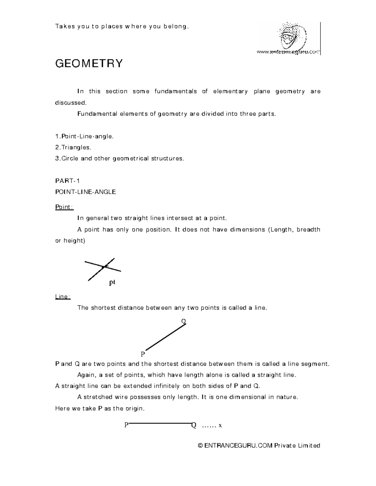 Geometryq&A - mathematics aptitude notes - ©ENTRANCEGURU Private ...