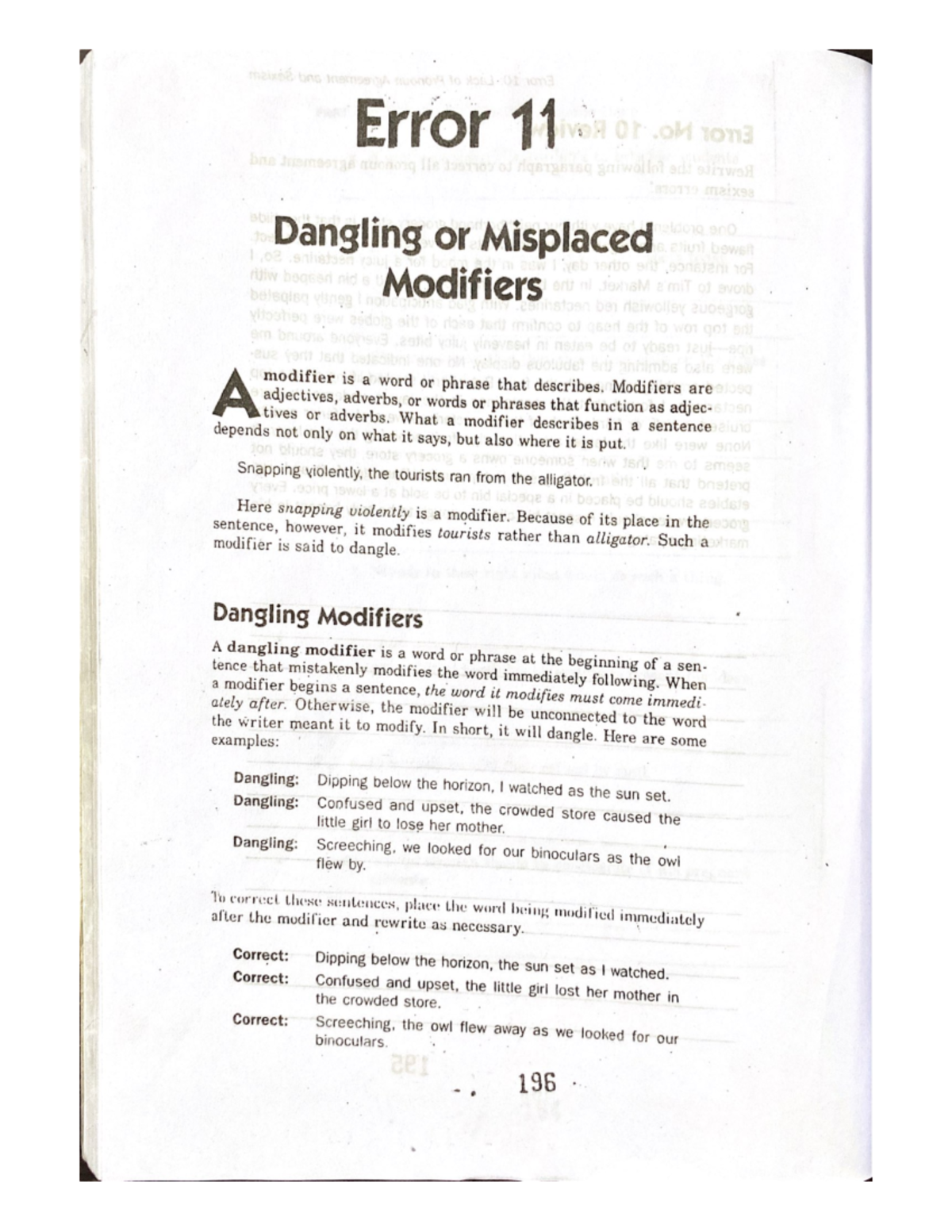 Class 19 Dangling Misplaced modifiers - Error 11 bns Dangling or ...